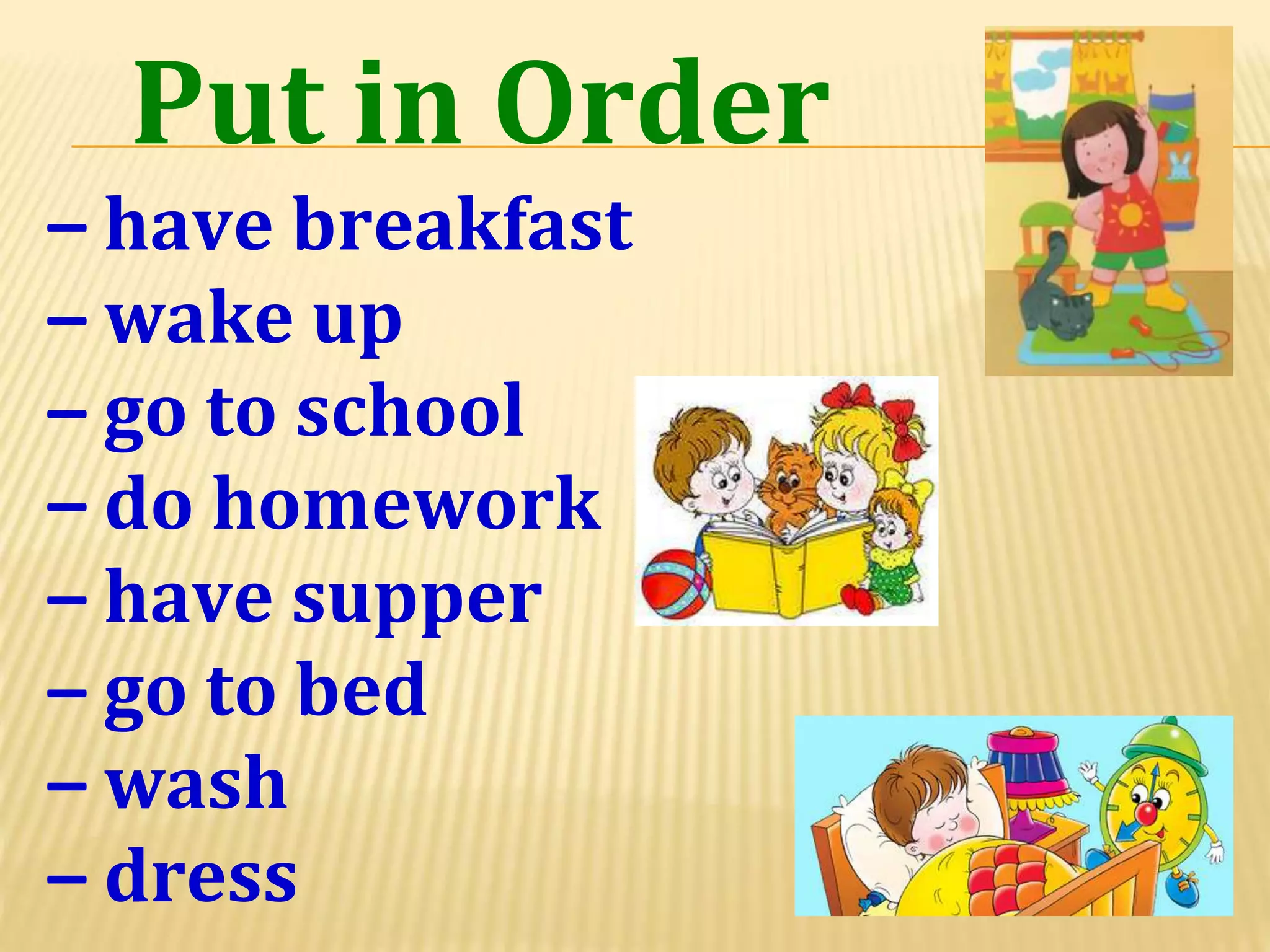 Clock. Time. Daily routine. | PPTX