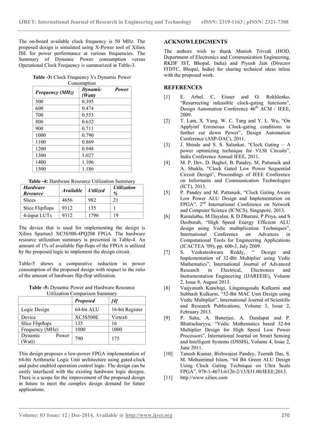 Clock Gated And Enable Controlled 64 Bit Alu Architecture For Low Power Applications Pdf