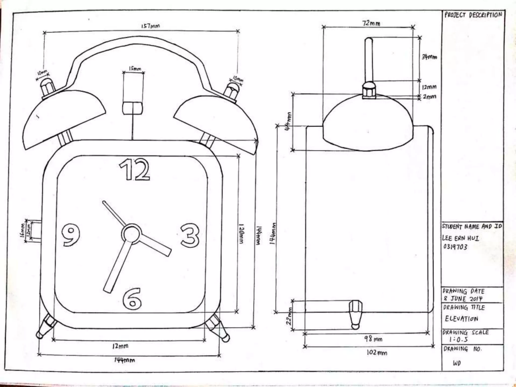 Clock and stapler orthograhpic drawings | PPT