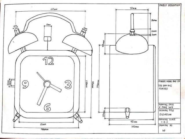 Clock and stapler orthograhpic drawings | PPT