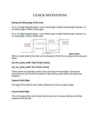 Clock Definitions Static Timing Analysis for VLSI Engineers | PDF