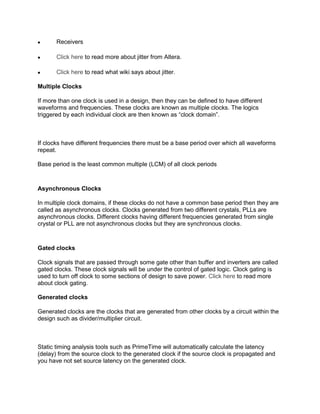 Clock Definitions Static Timing Analysis for VLSI Engineers | PDF