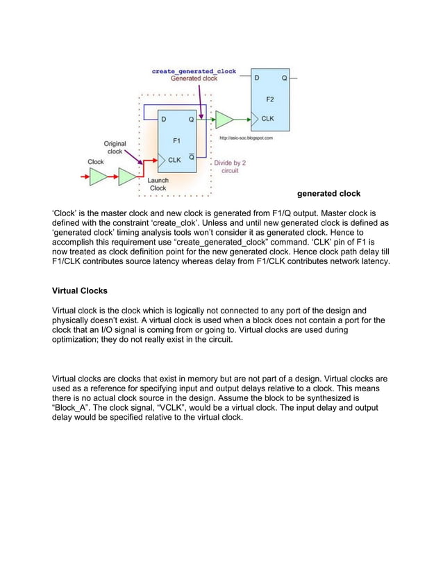 Clock Definitions Static Timing Analysis for VLSI Engineers | PDF