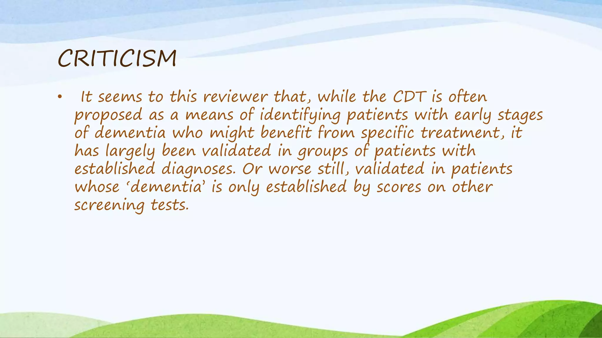 Clock drawing test | PPT