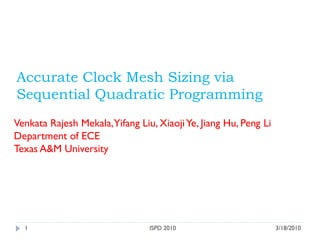 Clock mesh sizing slides | PPT