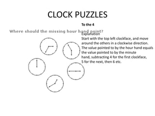 Clock puzzles | PPT