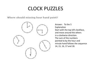 Clock puzzles | PPTX