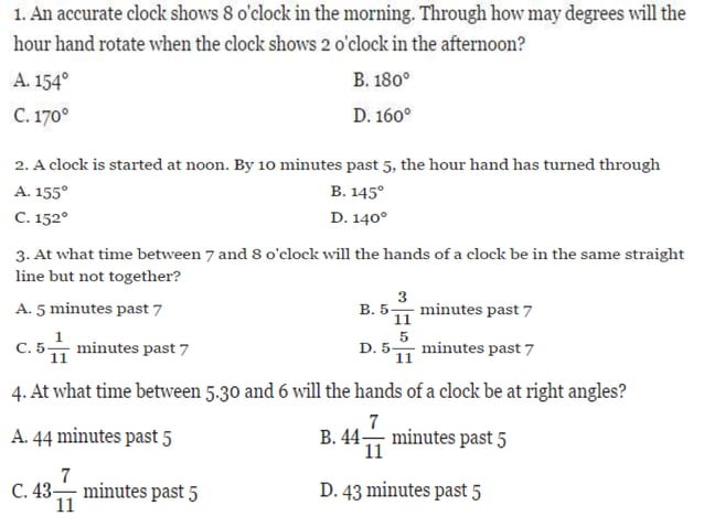 Clocks(quantitative aptitude) | PPTX | Physics | Science