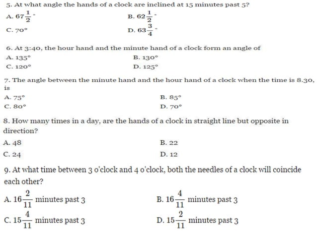 Clocks(quantitative aptitude) | PPTX | Physics | Science