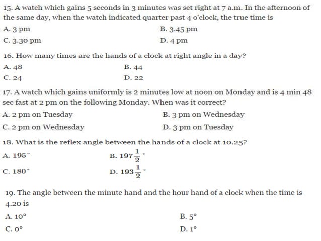 Clocks(quantitative aptitude) | PPTX | Physics | Science