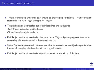 Hardware Trojan detection using Clock sweeping method | PPT