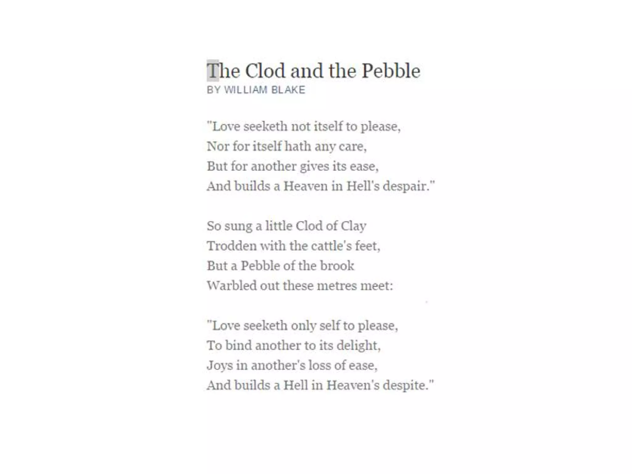 The Clod and The Pebble | PDF