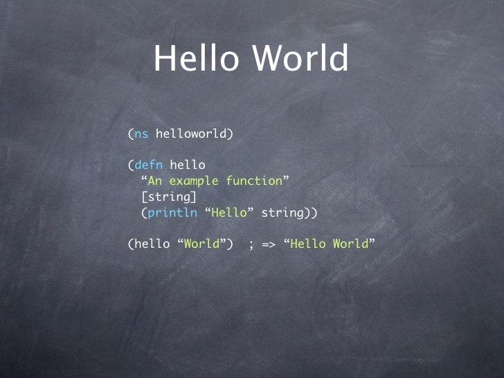 Clojure Intro Clojure Intro