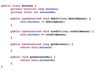 The account problem in Java and Clojure | ZIP