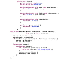 The account problem in Java and Clojure | ZIP