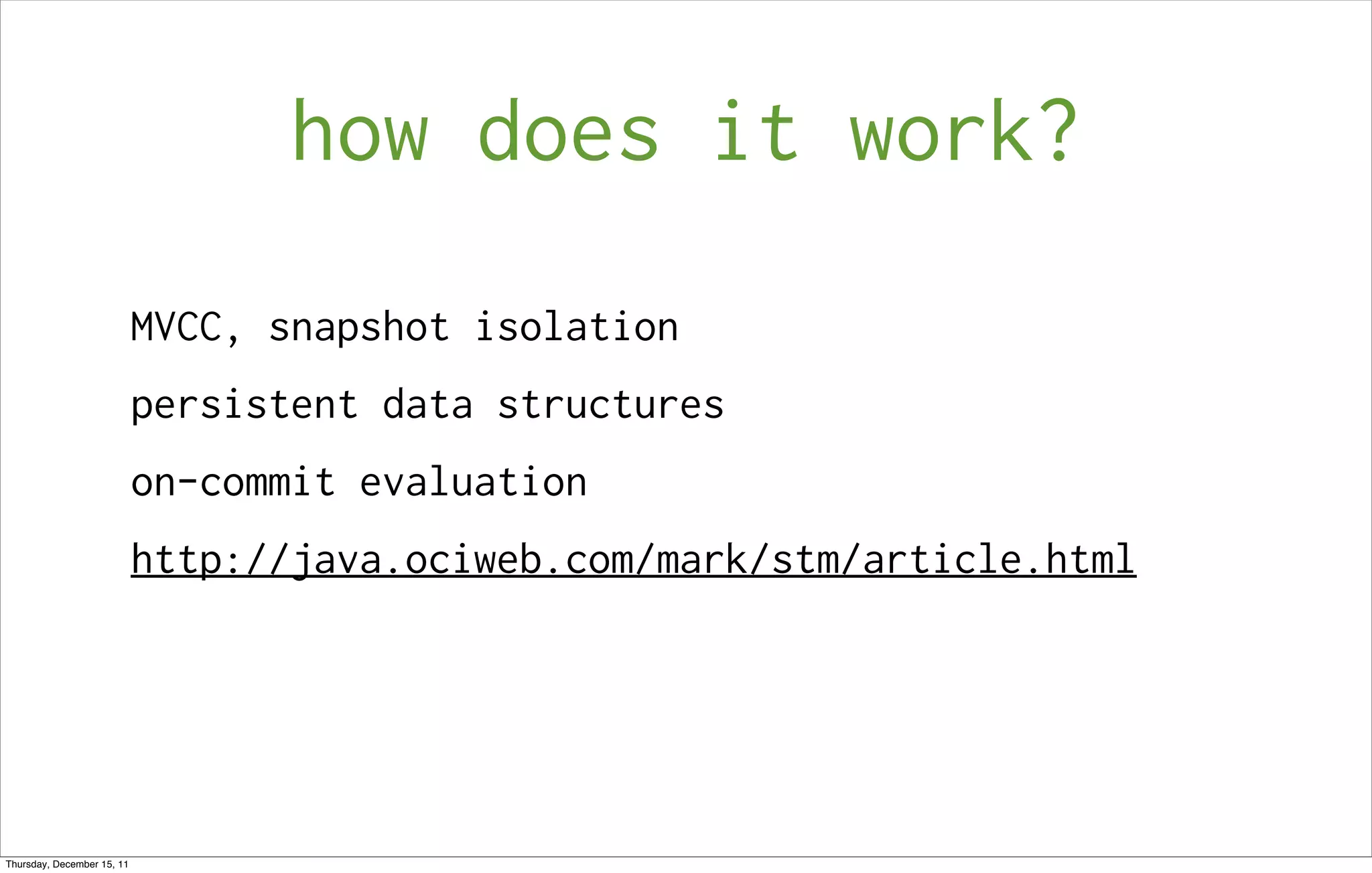 Introduction to Clojure's STM | PPT