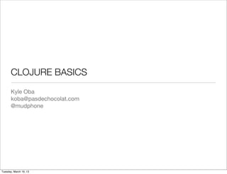 Clojure basics | PPT