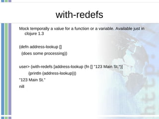 Clojure functions midje | PPT