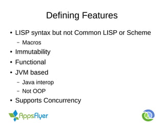Clojure presentation | ODP | Programming Languages | Computing