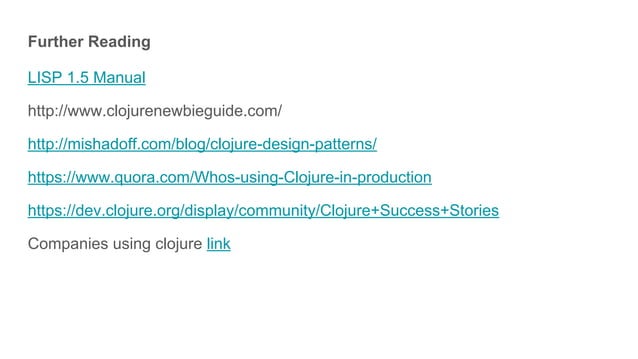 Clojure presentation | PPT | Free Download