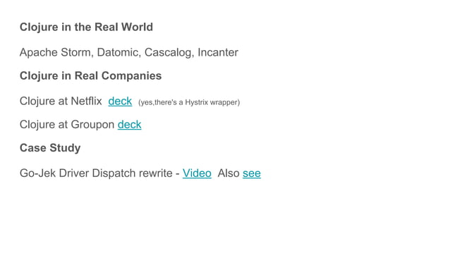 Clojure presentation | PPT