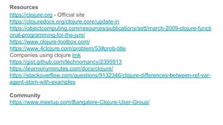 Clojure presentation | PDF