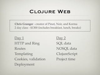 Clojure/West Overview (12/1/11) | PDF | Programming Languages | Computing
