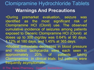 Clomipramine Hydrochloride for Treatment of Depression & Obsessive ...
