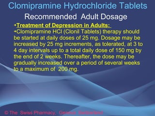 Clomipramine Hydrochloride for Treatment of Depression & Obsessive ...