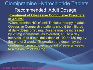 Clomipramine Hydrochloride for Treatment of Depression & Obsessive ...