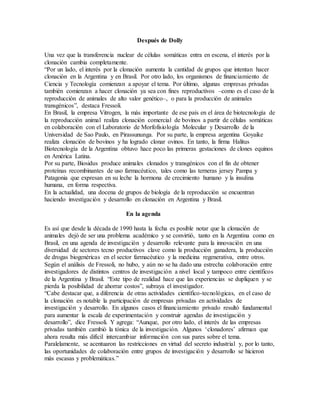 6° año Biología, Genética y Sociedad. Clonación y organismos ...