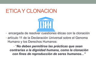 Clonacion humana | PPTX