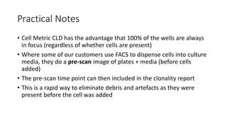 Clonality report for cell metric customer launch | PPTX