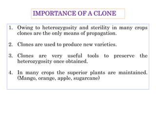 selection in clonally propagated crops assumtions and realities | PPTX
