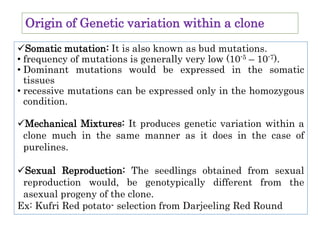selection in clonally propagated crops assumtions and realities | PPTX ...