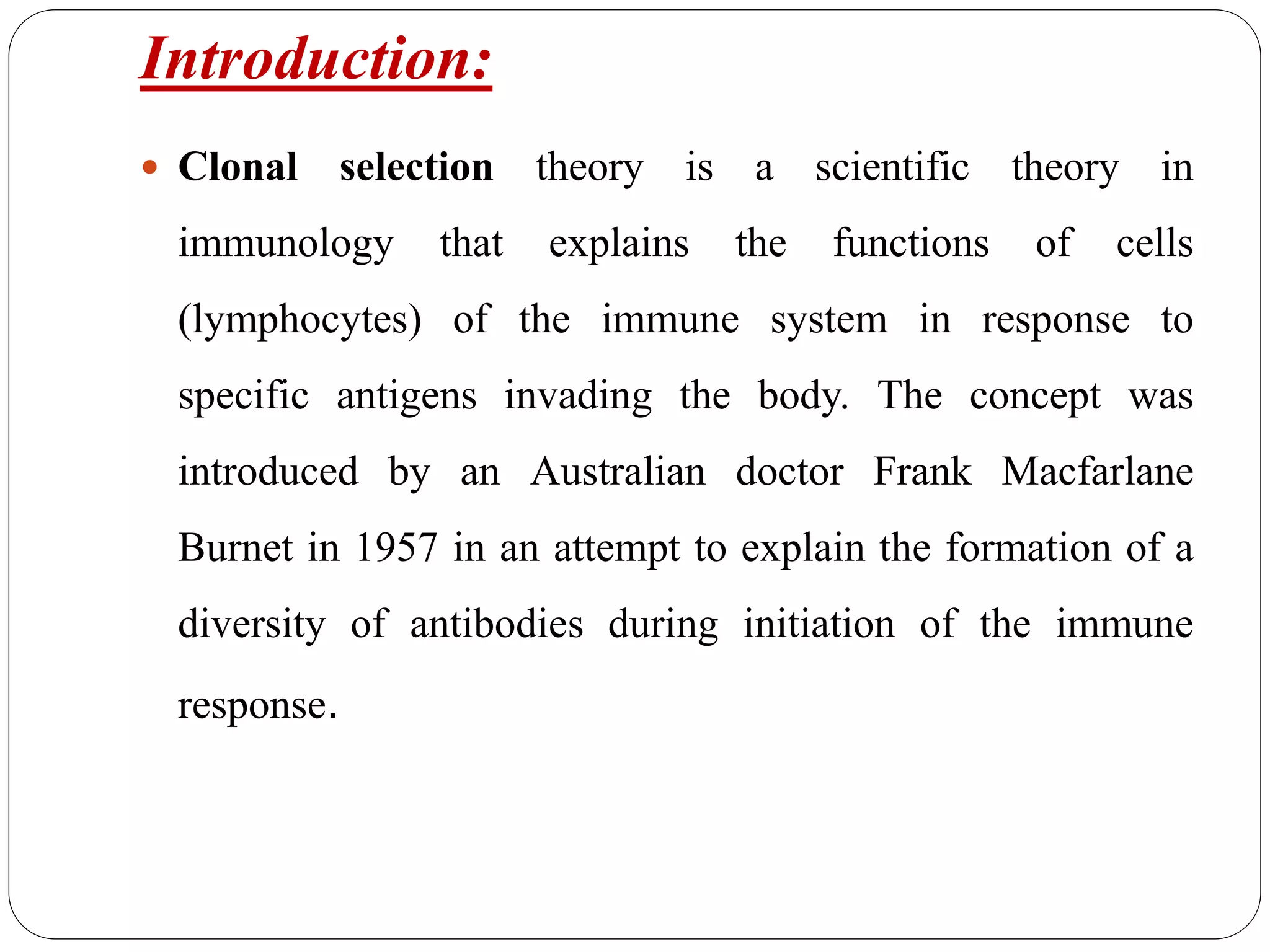 Clonal selection theory | PPTX