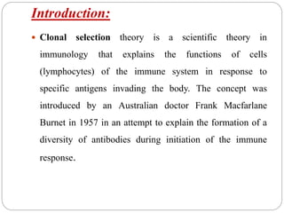 Clonal selection theory | PPTX