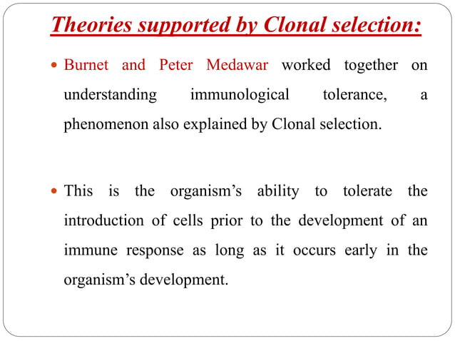 Clonal selection theory | PPTX | Genetics | Science