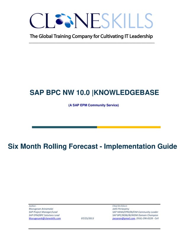 SAP BPC NW 10.0 Rolling Forecast | PDF | Business | Business and Finance