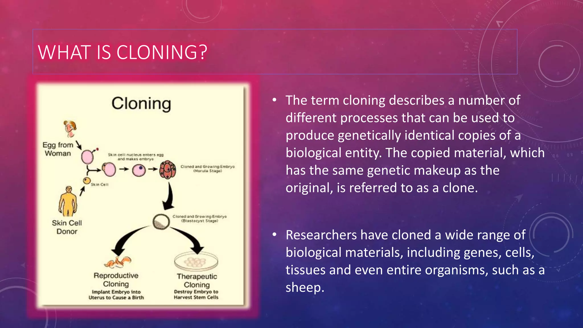Cloning #SciChallenge2017 | PPTX | Reproductive Health | Diseases and ...