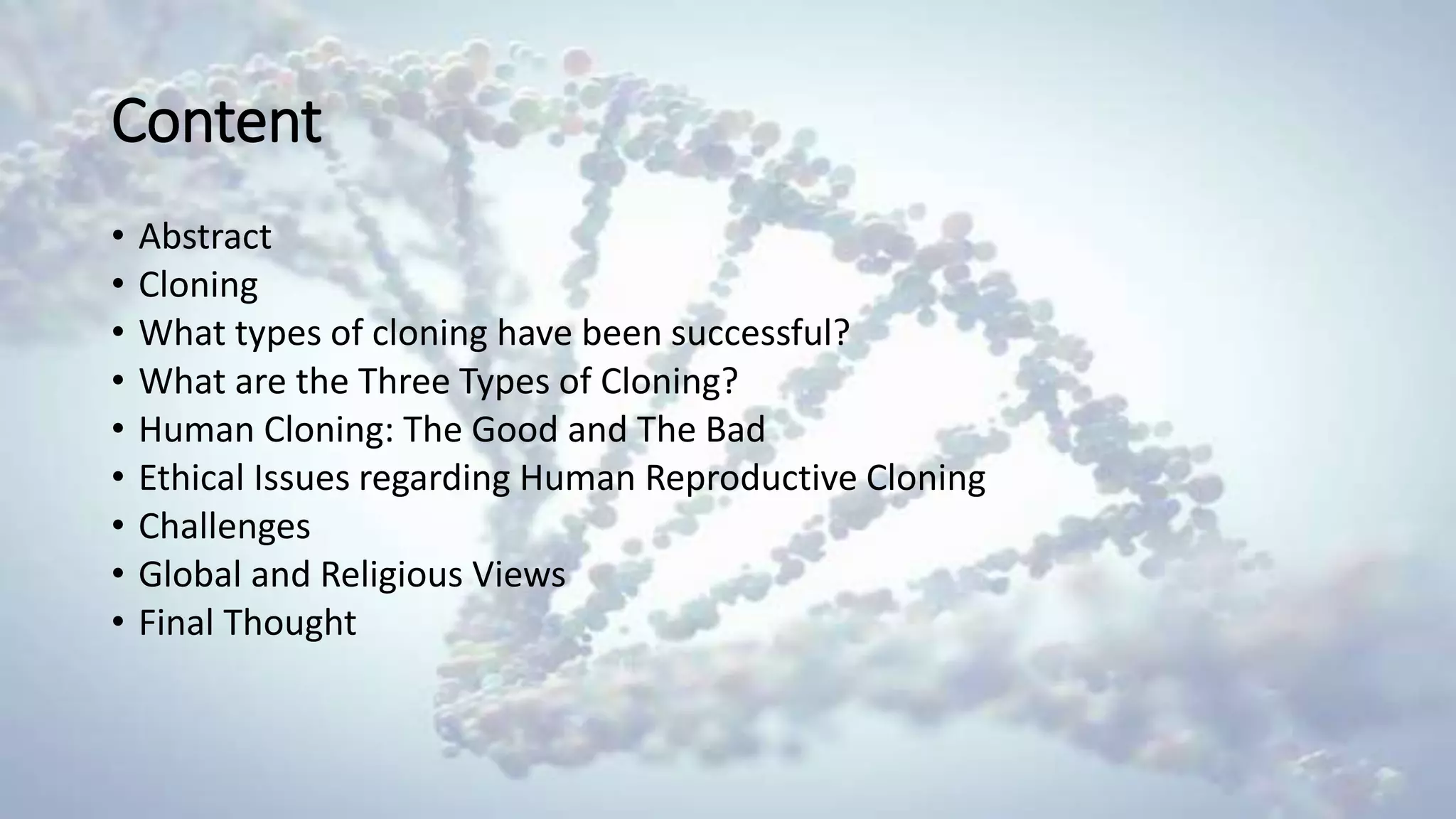 Cloning, types and challenges | PPTX