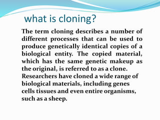 Cloning and bioethics | PPTX