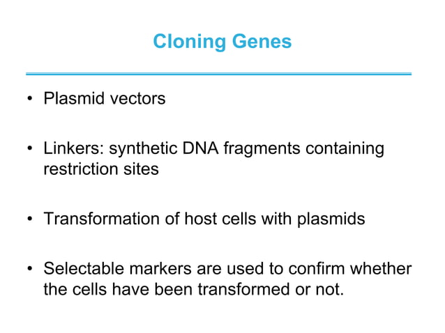 cloning and transformation.ppt | Biological Sciences | Science