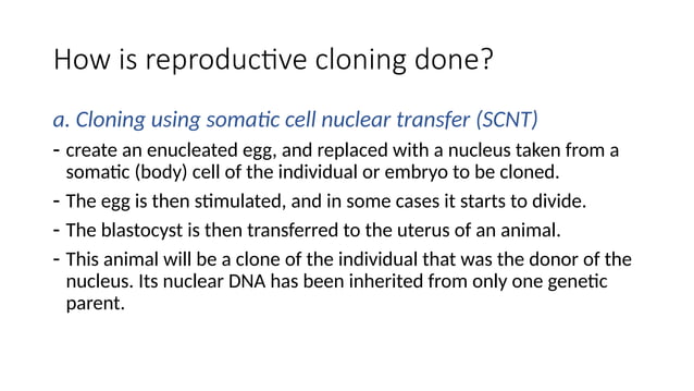 biology cloning processes DNA and the genes | PPT