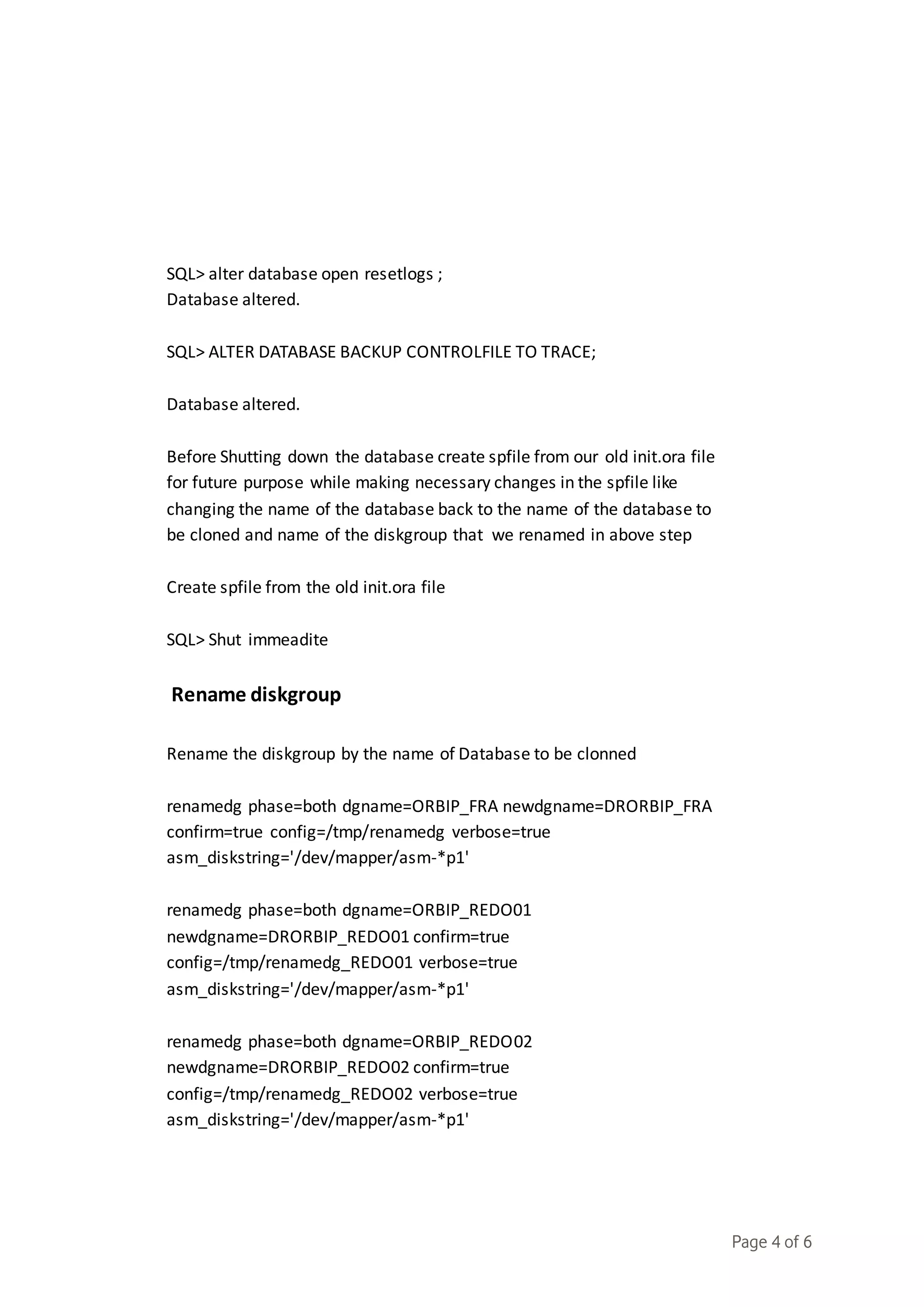 Cloning database using srdf copy | PDF