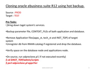 Cloning Oracle EBS R12: A Step by Step Procedure | PPTX | Databases | Computer Software and ...