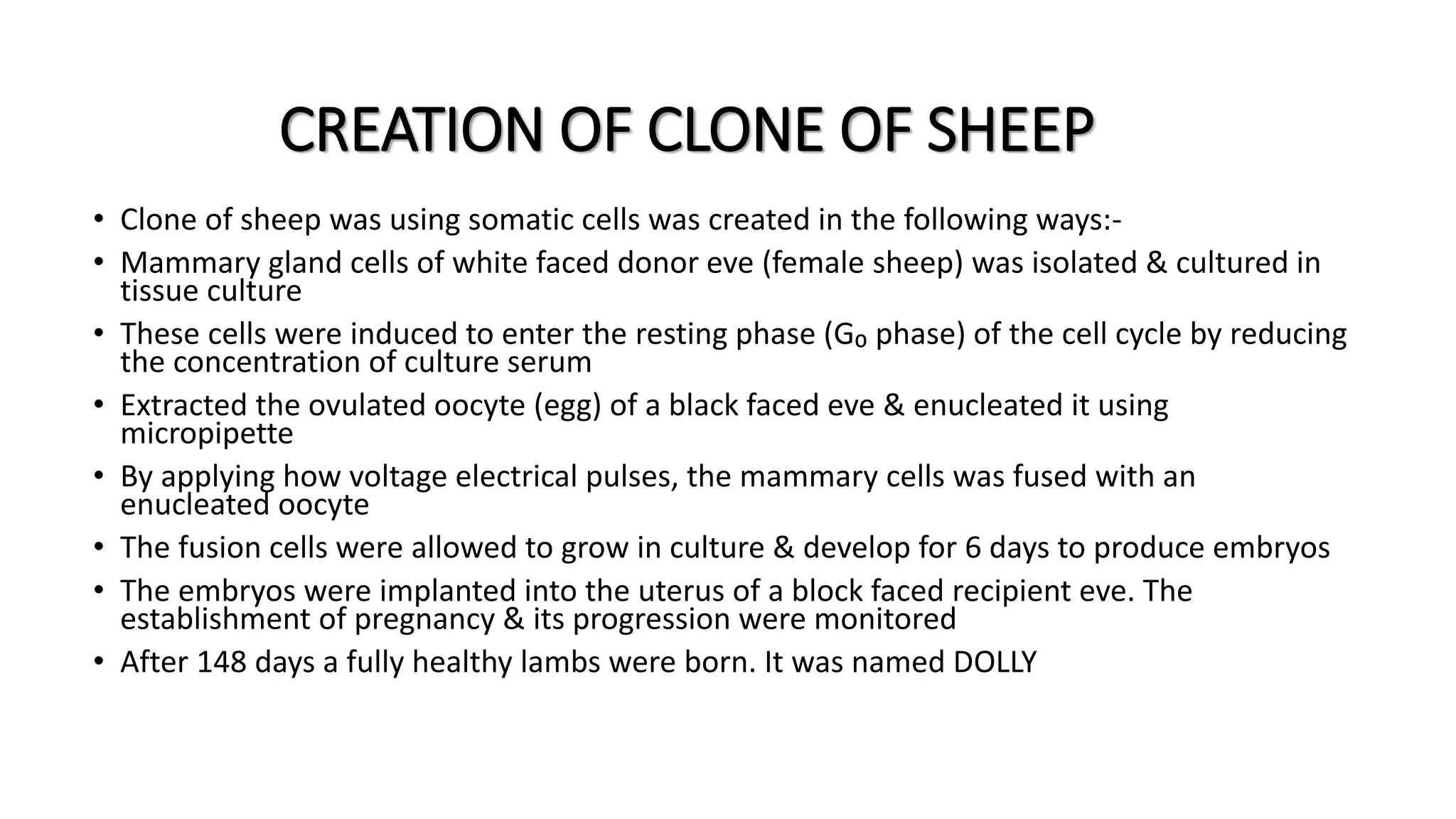 Cloning experiments in amphibians, mammals and human | PPTX