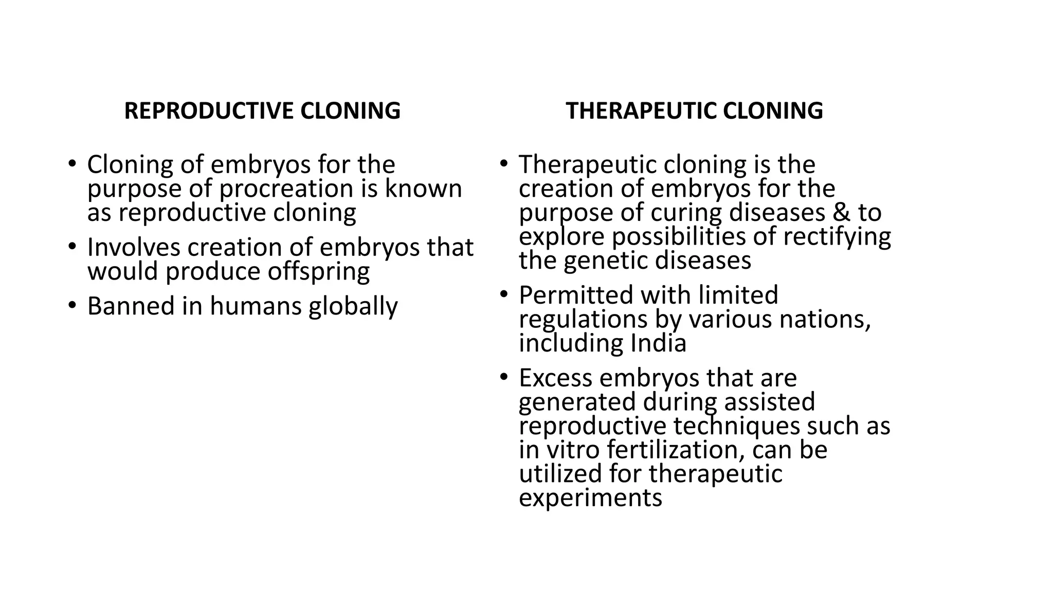 Cloning experiments in amphibians, mammals and human | PPTX