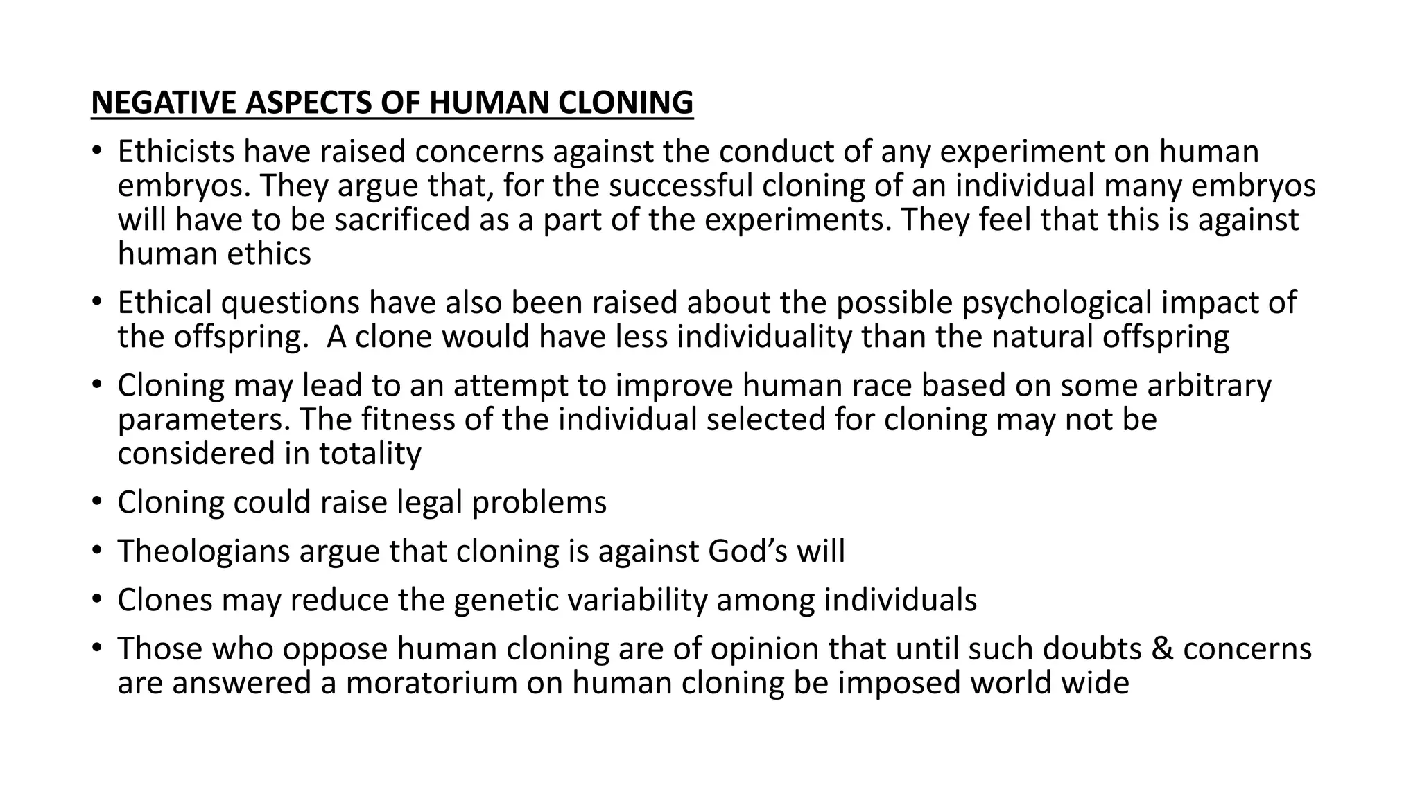 Cloning experiments in amphibians, mammals and human | PPTX