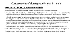 Cloning experiments in amphibians, mammals and human | PPTX